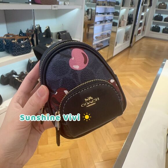 Coach | Bags | Nwt Coach Mini Court Backpack Bag Charm Signature Cherry ...